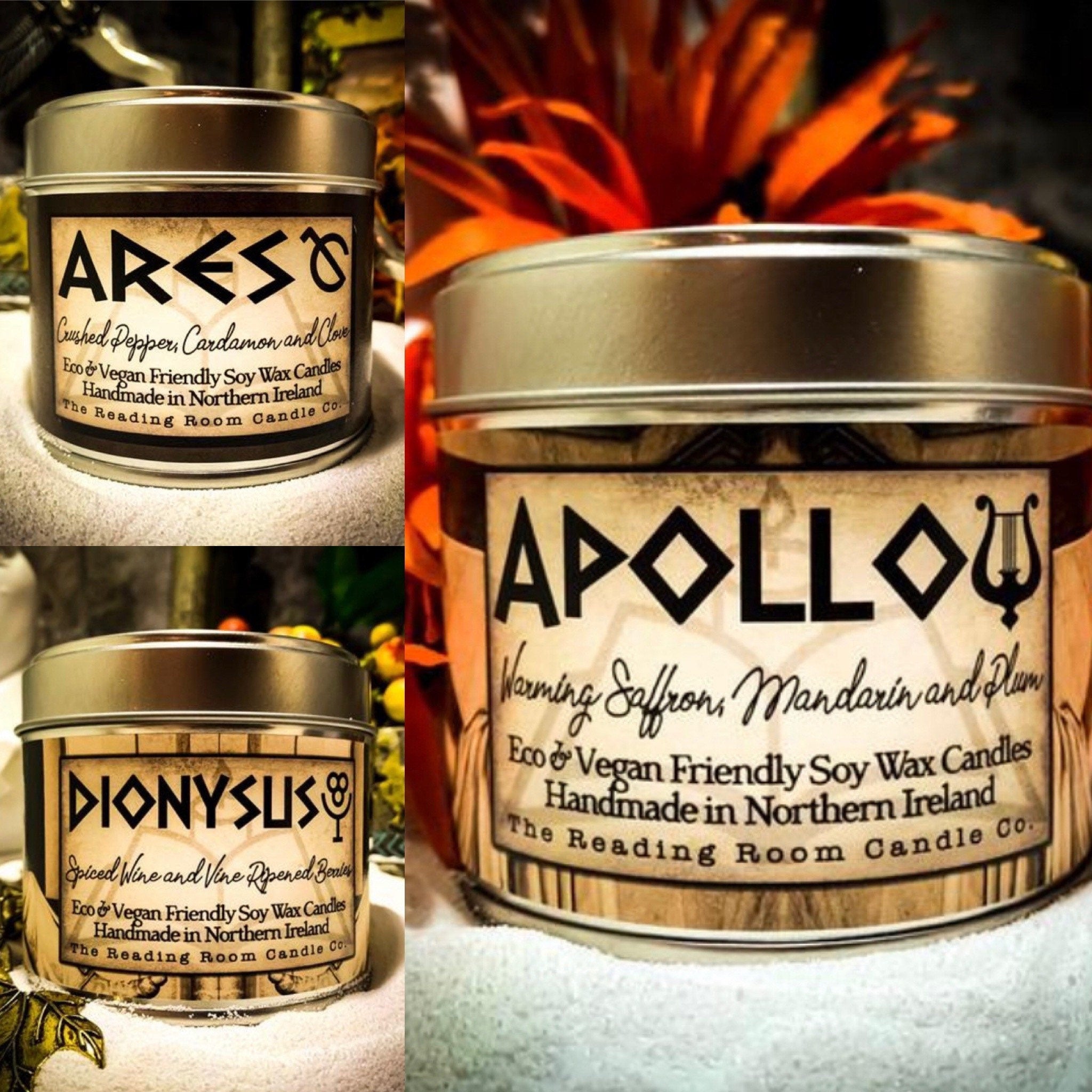 Greek Gods Candle Set - Apollo, Ares, Dionysus – The Candle Rooms
